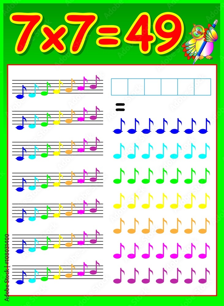 Educational page for children with multiplication table. Developing ...