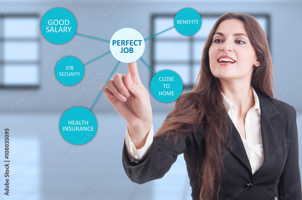 Perfect job diagram or checklist concept on high-tech screen Stock ...