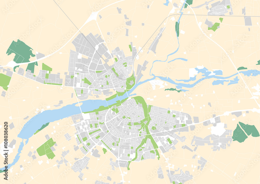 vector city map of Badajoz, Spain Stock Vector | Adobe Stock