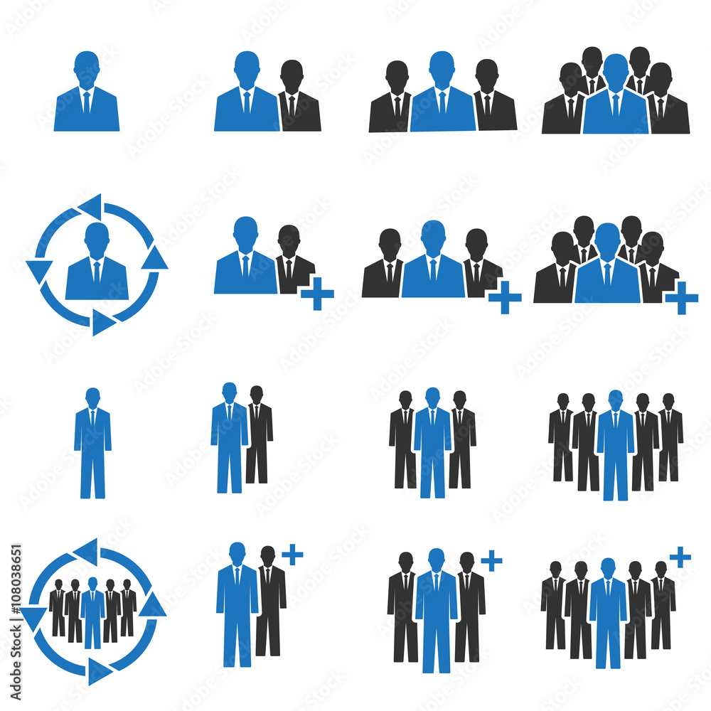 people working icon . people icon blue . people different icon Stock ...