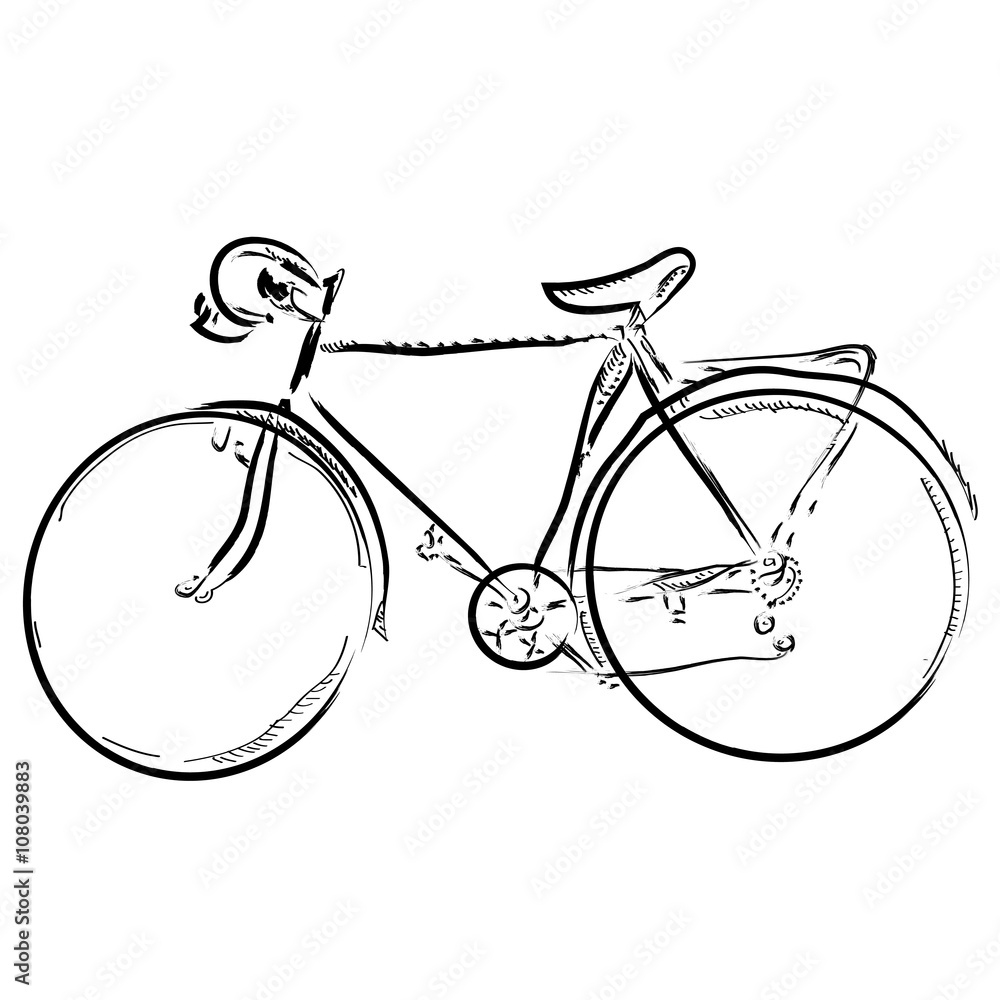 Hand draw simple sketch bike vector illustration. Can be use for Stock ...