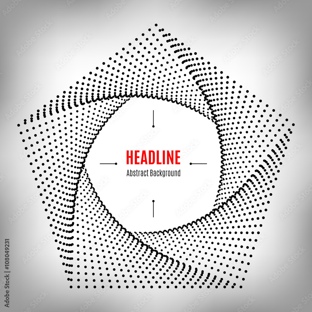 Pentagon halftone art design. Geometric polygonal elements. Modern ...