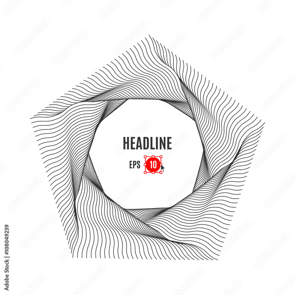 Vecteur Stock Pentagon line art design, vector typography logo ...