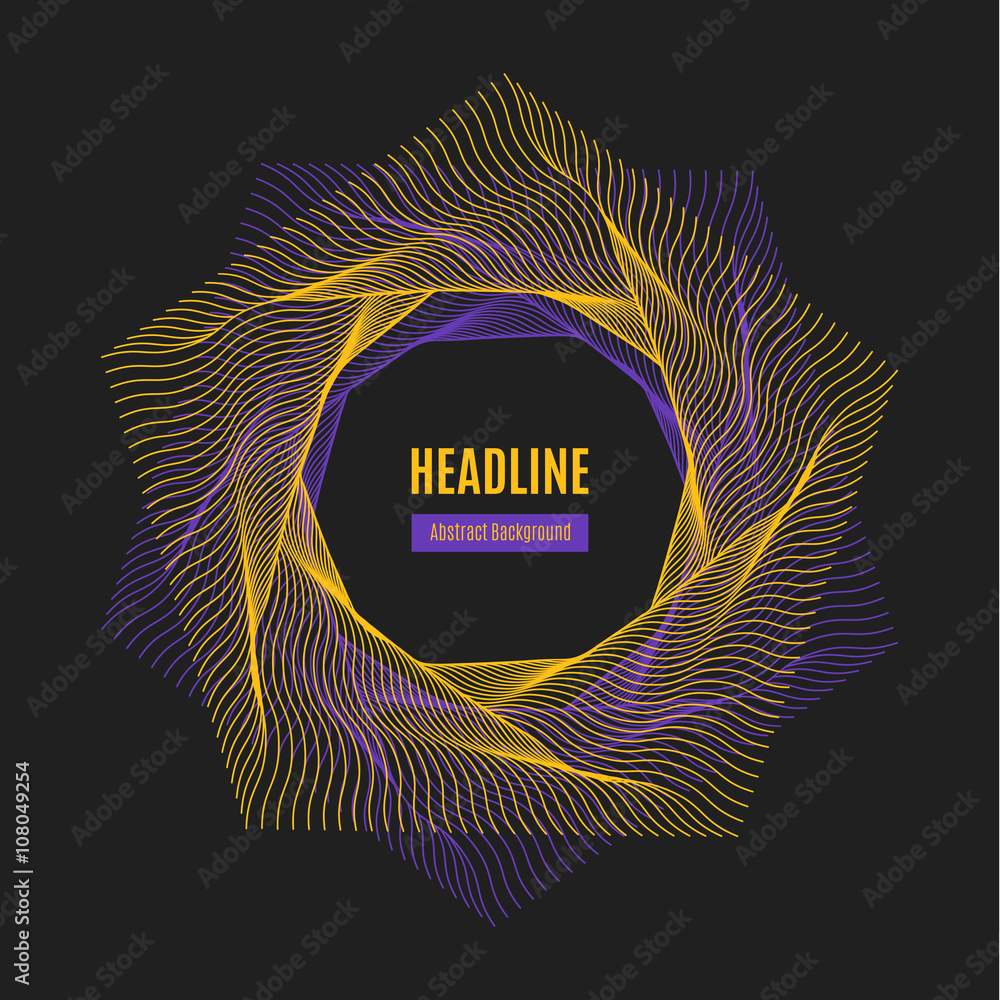 Pentagon line art design, vector typography logo. Geometric polygonal ...