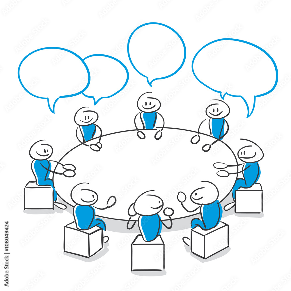 Stick Figure Series Blue / Meeting Stock Vector | Adobe Stock