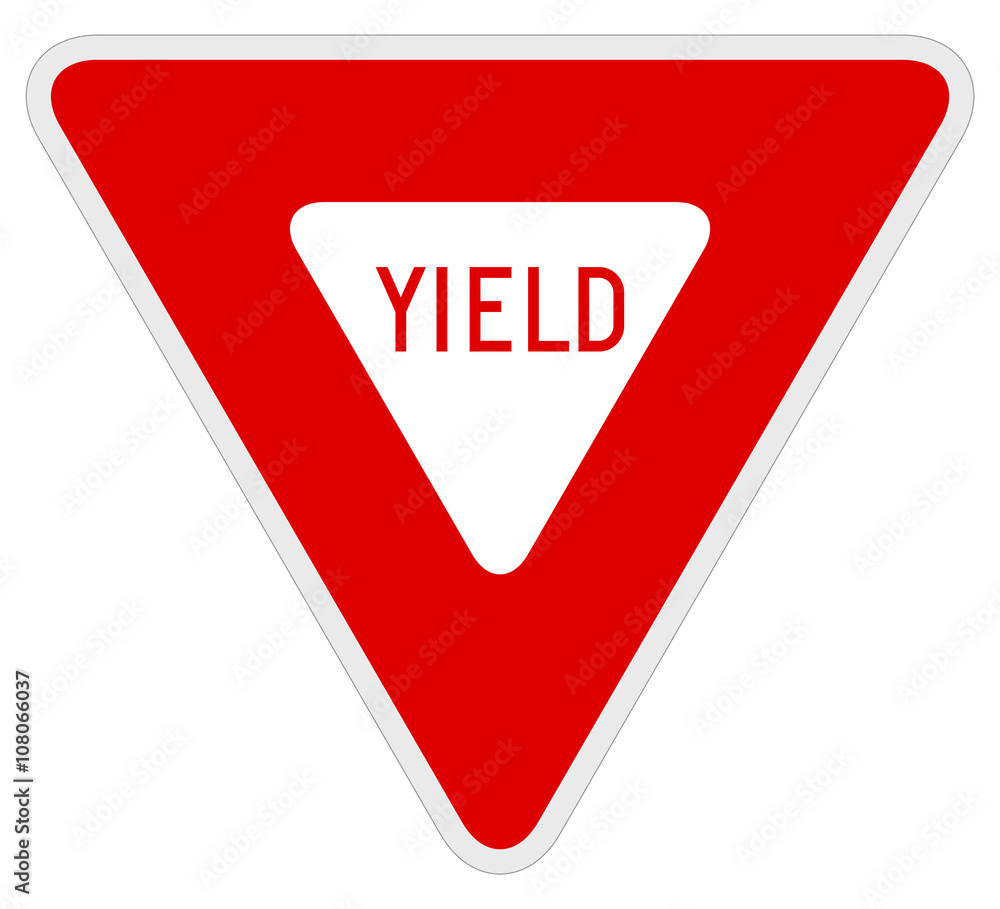 Vector illustration of a yield road/traffic sign. Stock Vector | Adobe ...