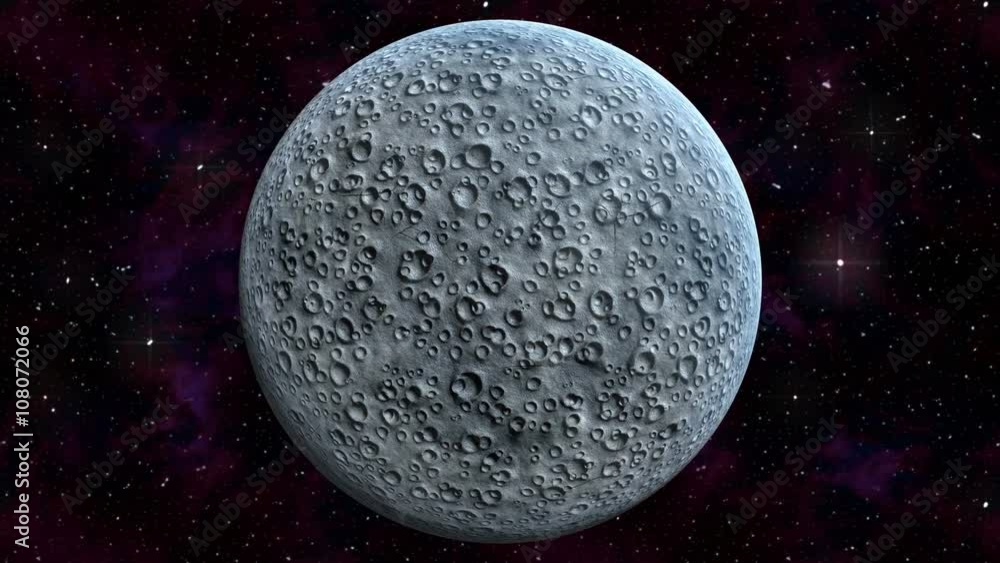 Full Moon with craters moon on the video rotates from left to right ...