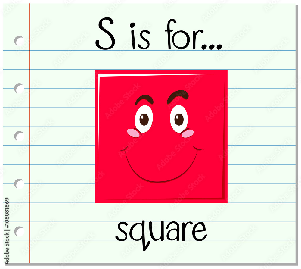 Flashcard letter S is for square Stock Vector | Adobe Stock