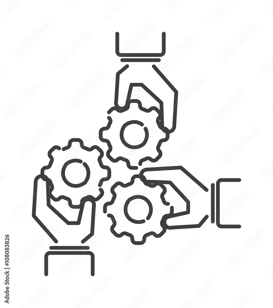 Teamwork business people teambuilding icon group communication concept ...