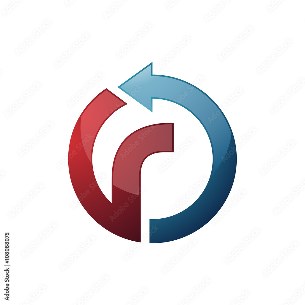 R Letter Arrow Circle Cycle Symbol Stock Vector | Adobe Stock