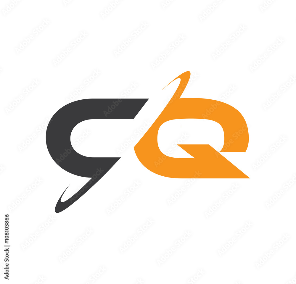 CQ initial logo with double swoosh Stock Vector | Adobe Stock