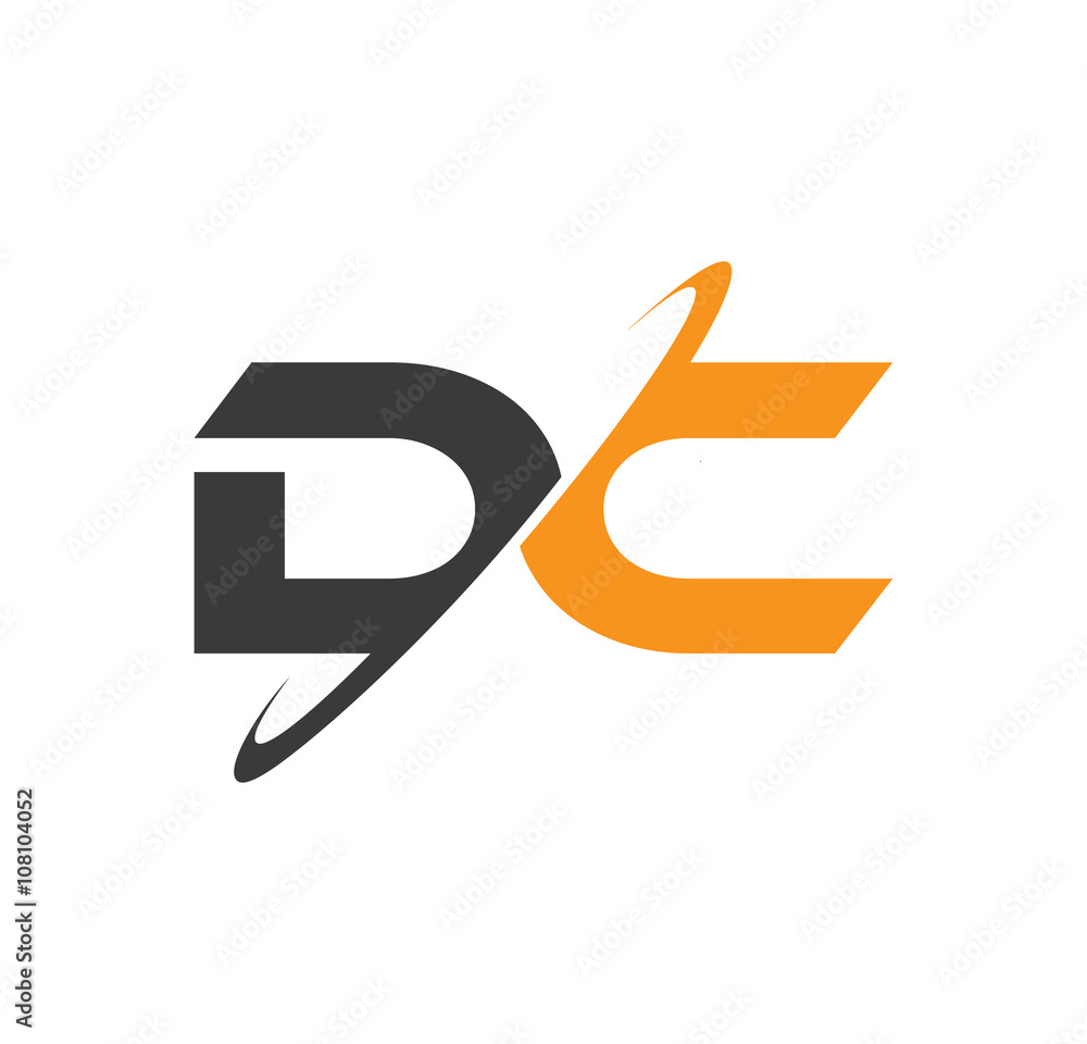 DC initial logo with double swoosh Stock Vector | Adobe Stock