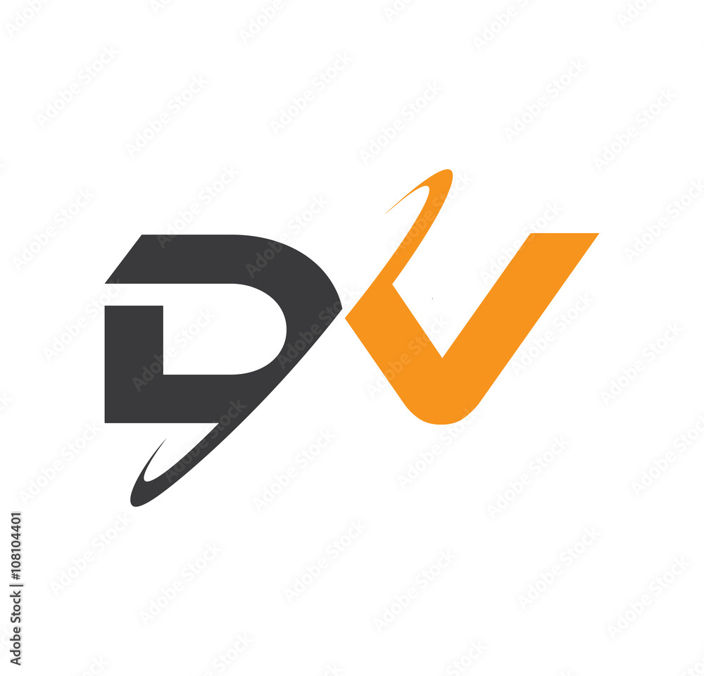 DV initial logo with double swoosh Stock Vector | Adobe Stock