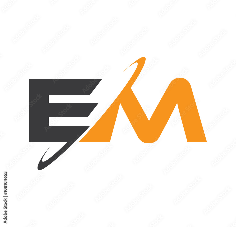 EM initial logo with double swoosh Stock Vector | Adobe Stock