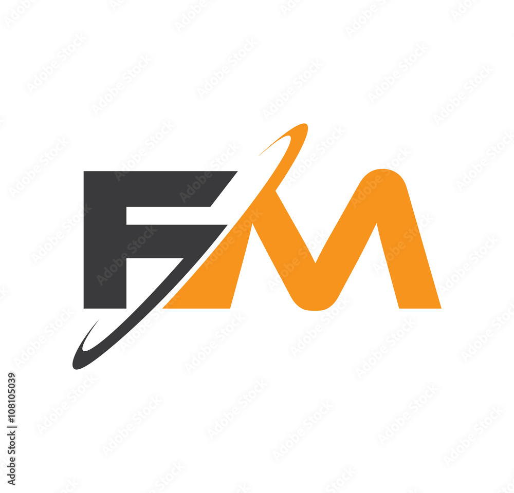 FM initial logo with double swoosh Stock Vector | Adobe Stock