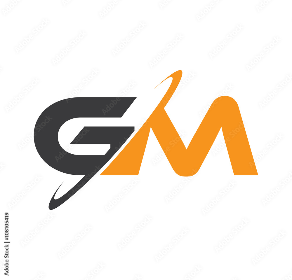 GM initial logo with double swoosh Stock Vector | Adobe Stock
