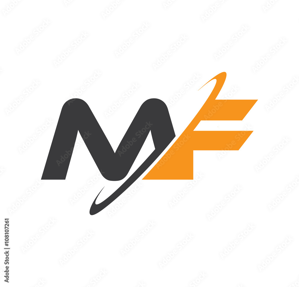MF initial logo with double swoosh Stock Vector | Adobe Stock