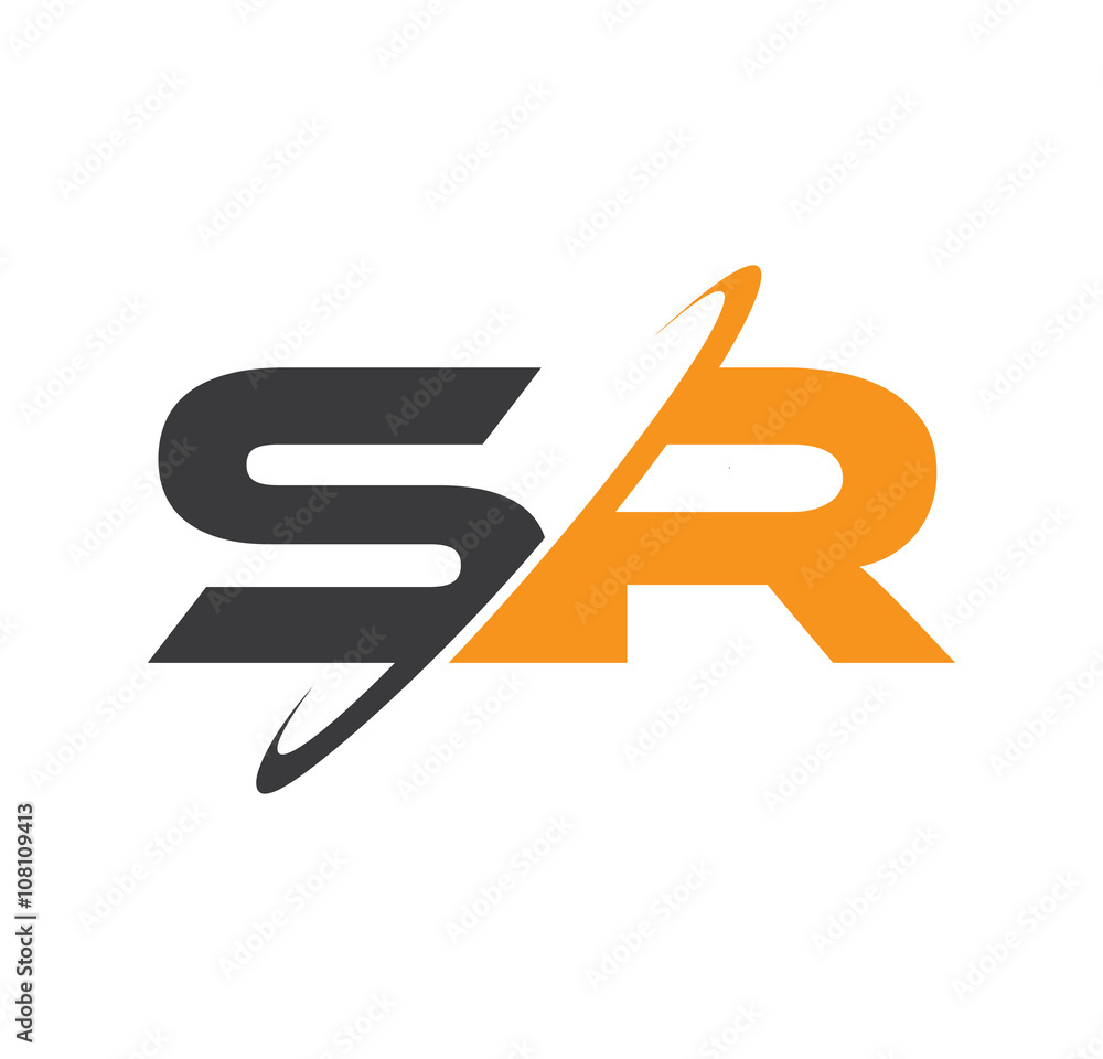 SR initial logo with double swoosh Stock Vector | Adobe Stock