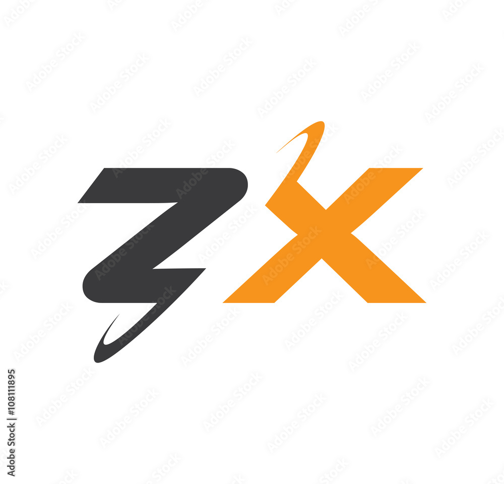 ZX initial logo with double swoosh Stock Vector | Adobe Stock