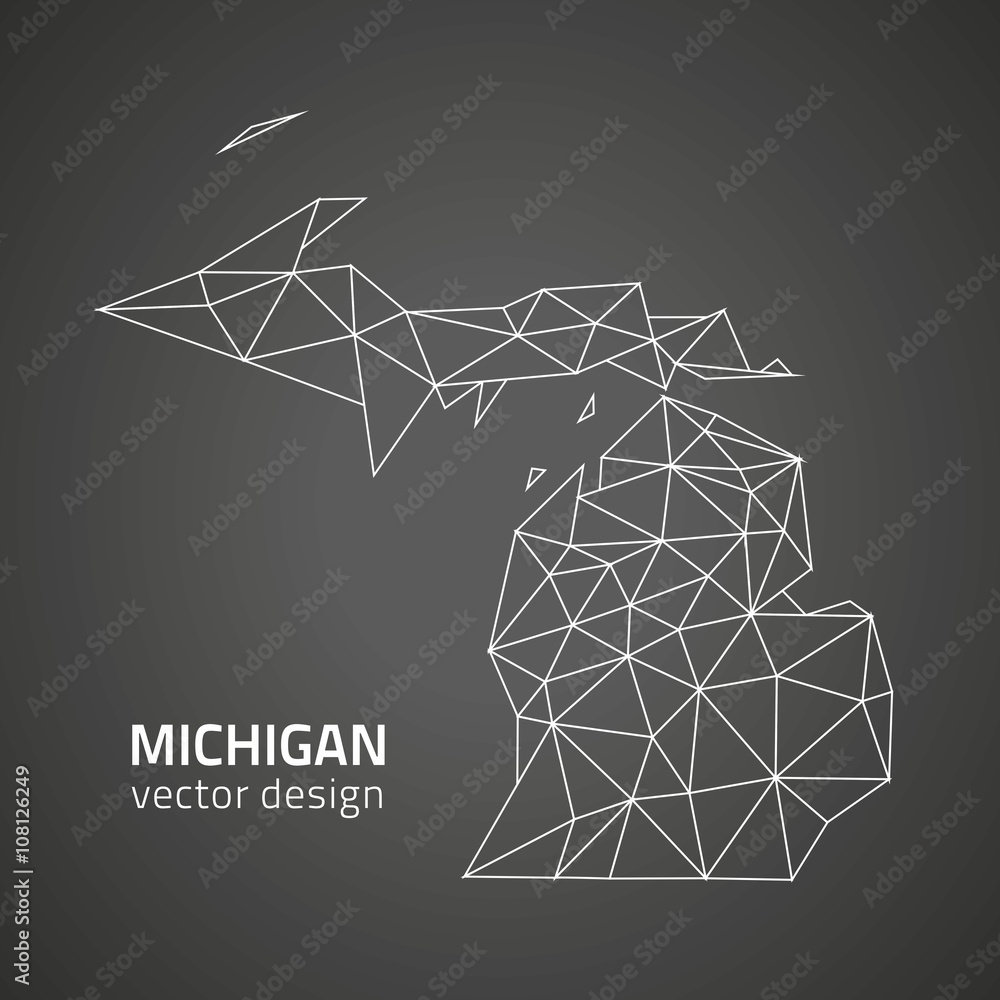Michigan contour vector map Stock Vector | Adobe Stock