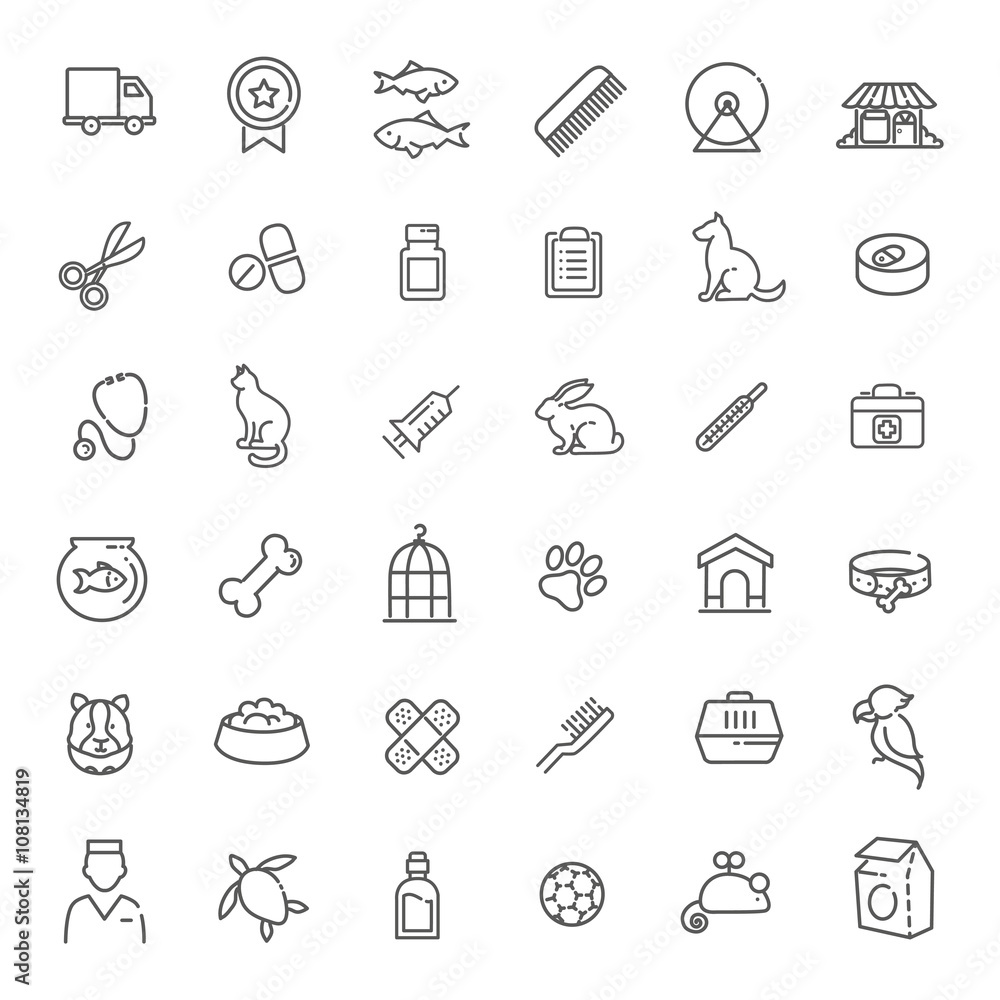 Outline Web Icon Set Pet Vet Pet Shop Types Of Pets Stock outline-web-icon-set-pet-vet-pet-shop-types-of-pets-stock