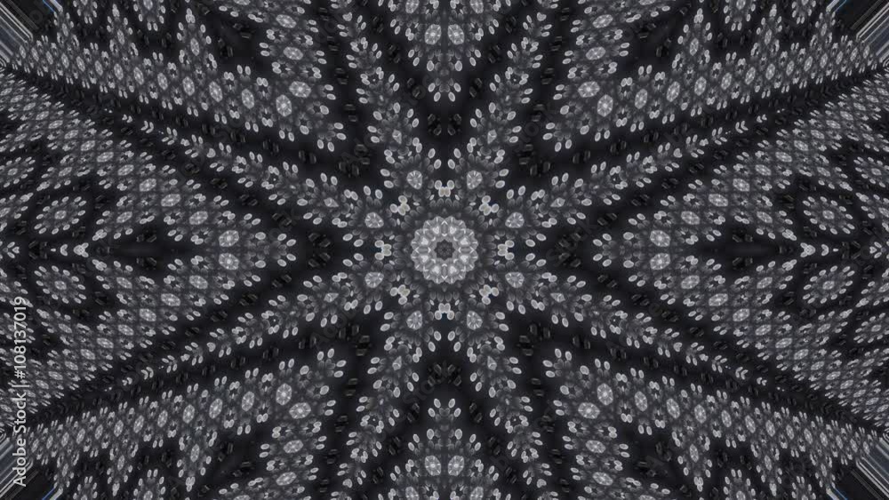 Amazing abstract pattern with eight star structure of flickering light ...