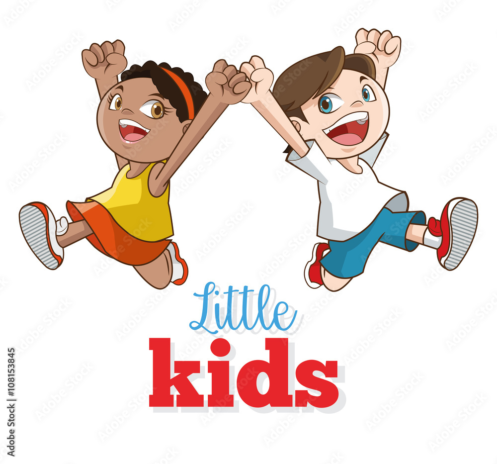 Cartoon of happy little Kids, vector illustration Stock Vector | Adobe ...