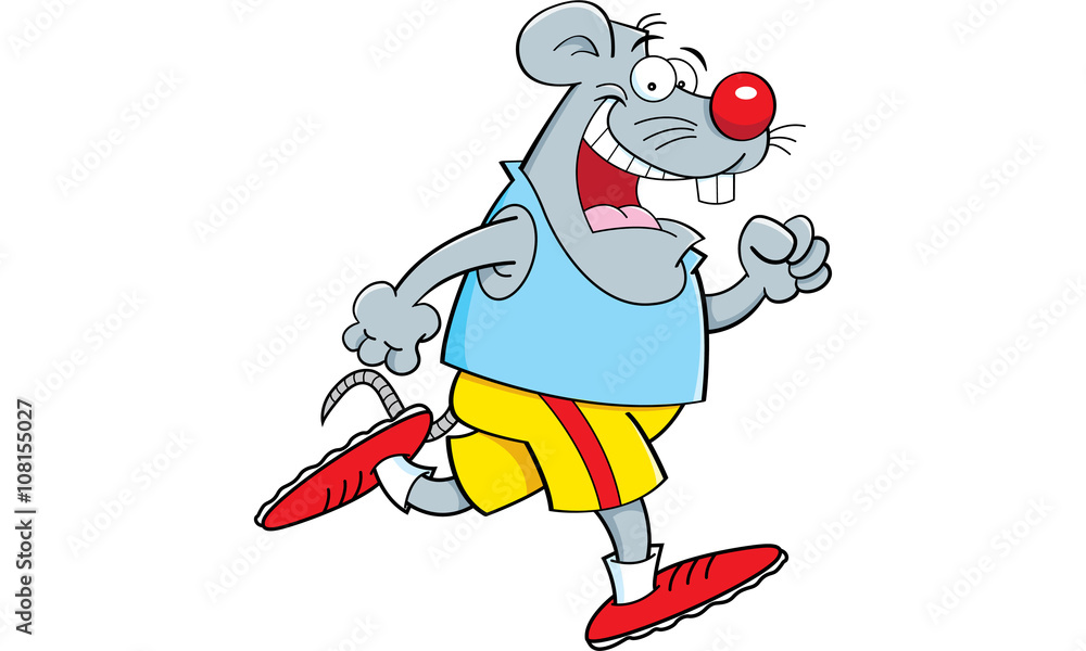 Cartoon illustration of a mouse running. Stock Illustration | Adobe Stock