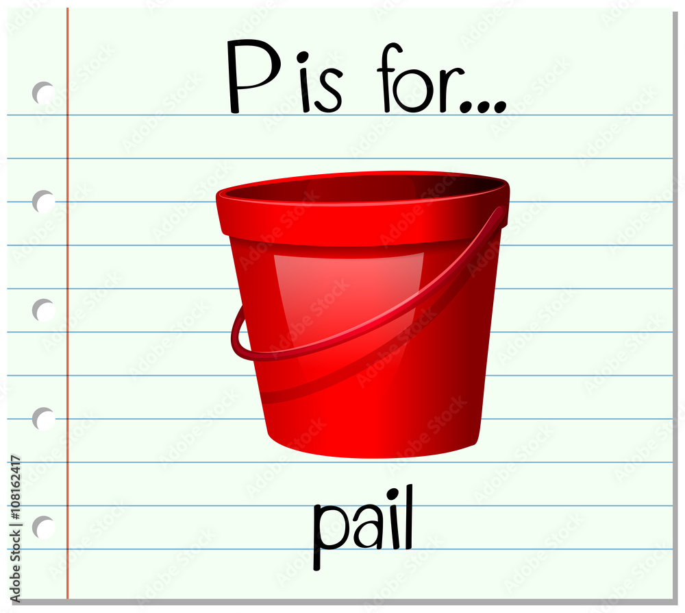 Flashcard letter P is for pail Stock Vector | Adobe Stock