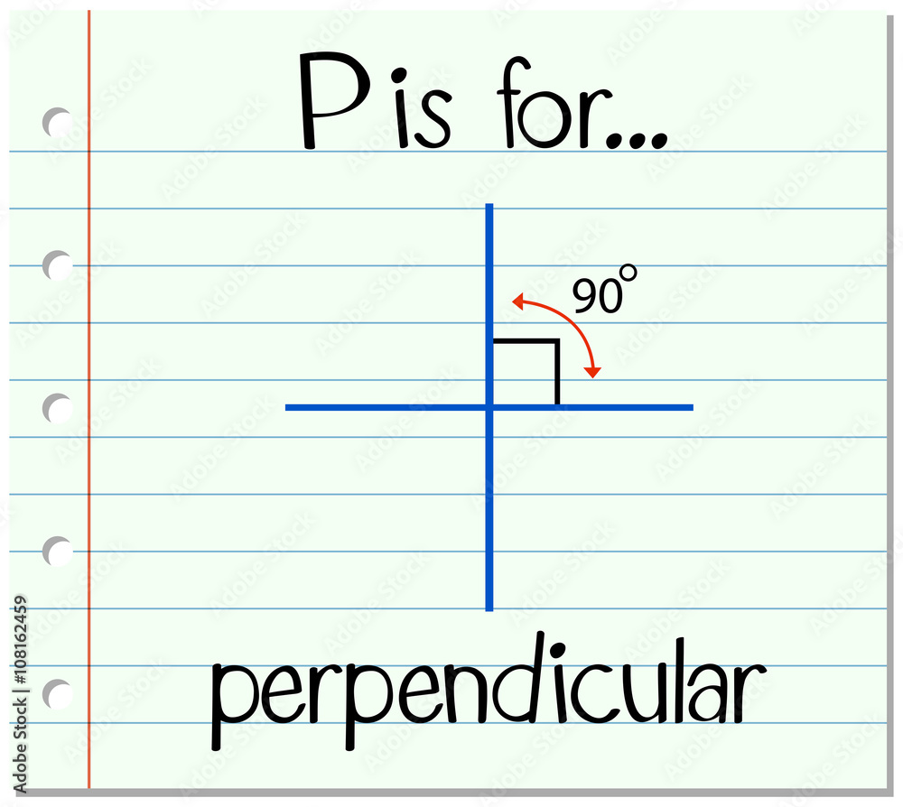Flashcard letter P is for perpendicular Stock Vector | Adobe Stock