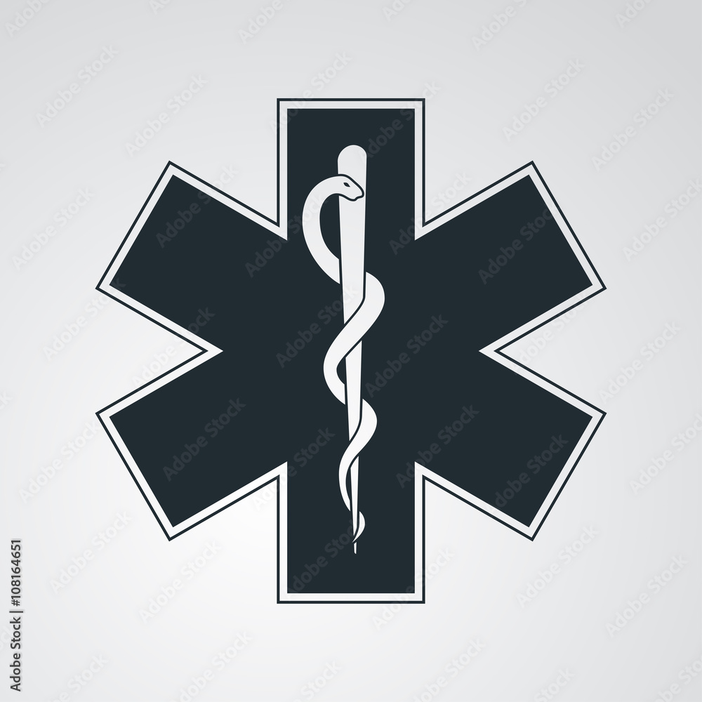 Icono plano simbolo medicina en fondo degradado #1 Stock Vector | Adobe ...