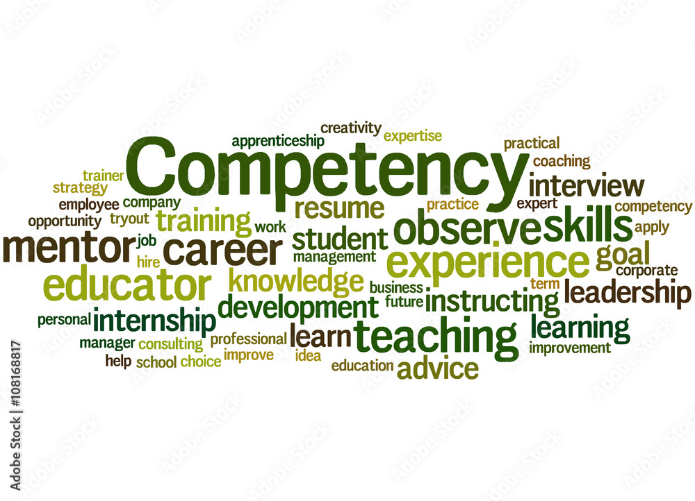 Competency, word cloud concept 2 Stock Illustration | Adobe Stock
