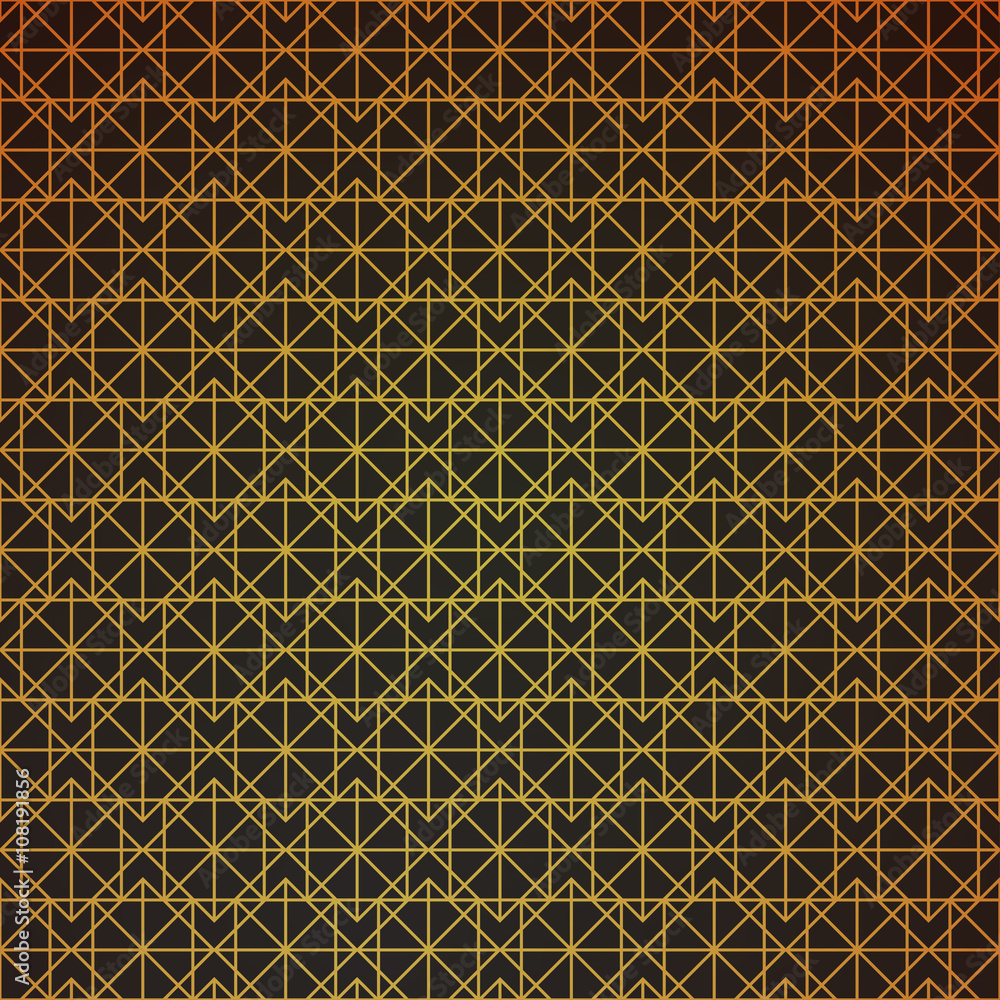 Gold Geometric Retro Abstract Seamless Cube Pattern With Rhombuses Square Vintage Party