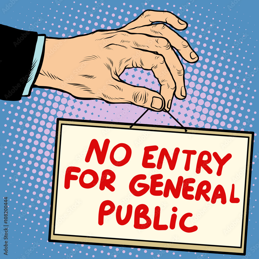 Hand sign no entry for general public Stock Vector | Adobe Stock