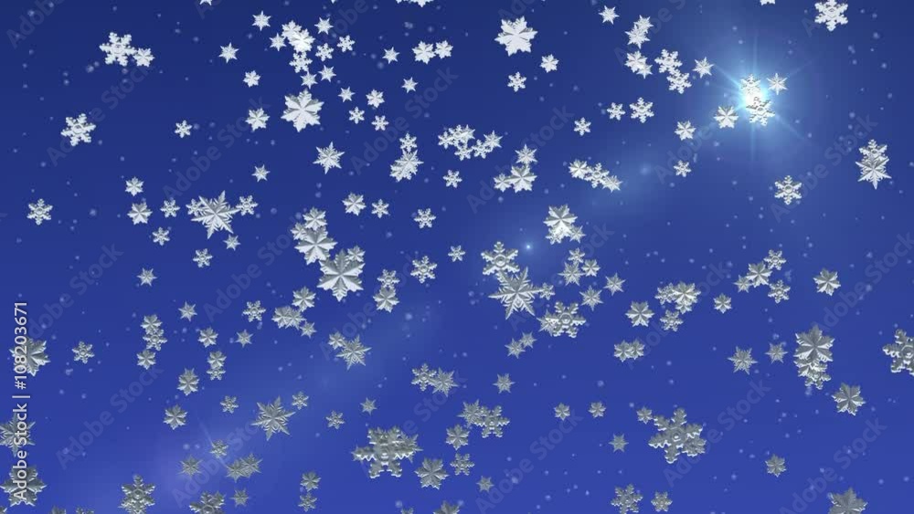 snow flakes animated background Stock Video | Adobe Stock