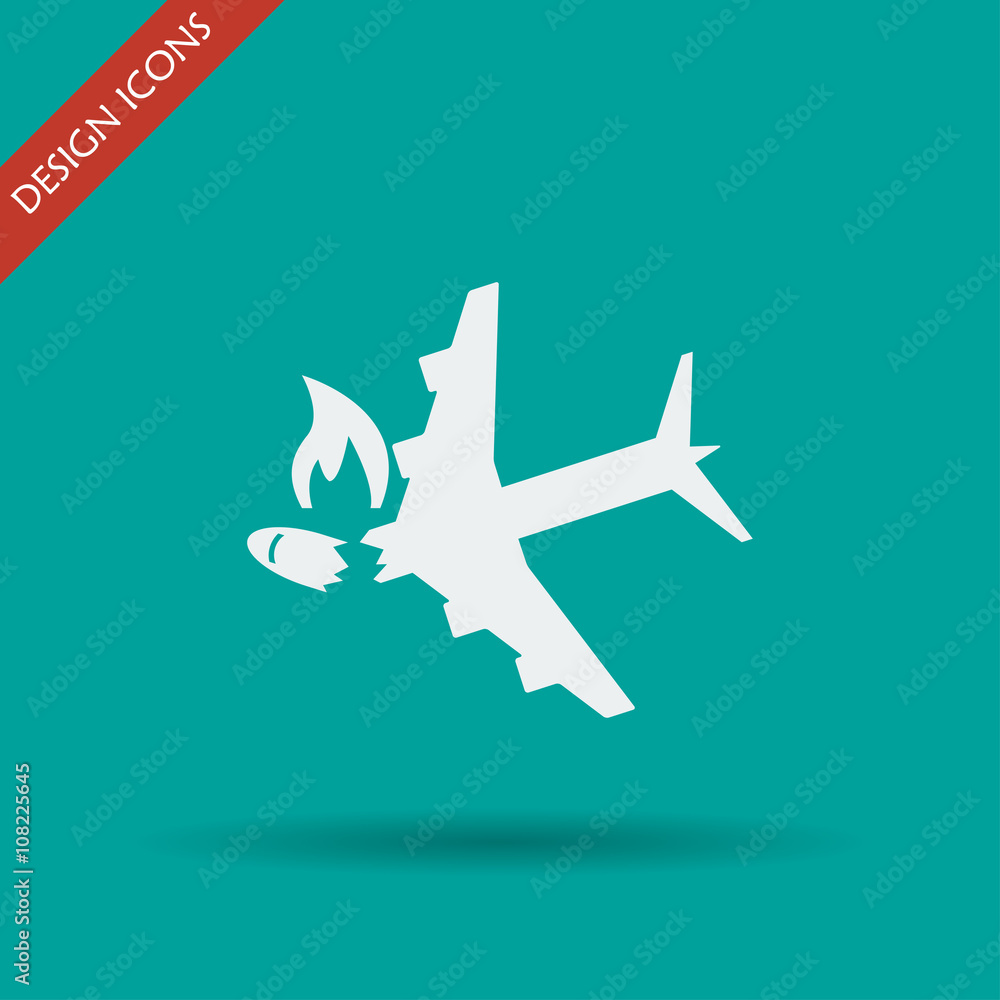 Airplane Crash vector icon. Stock-Vektorgrafik | Adobe Stock