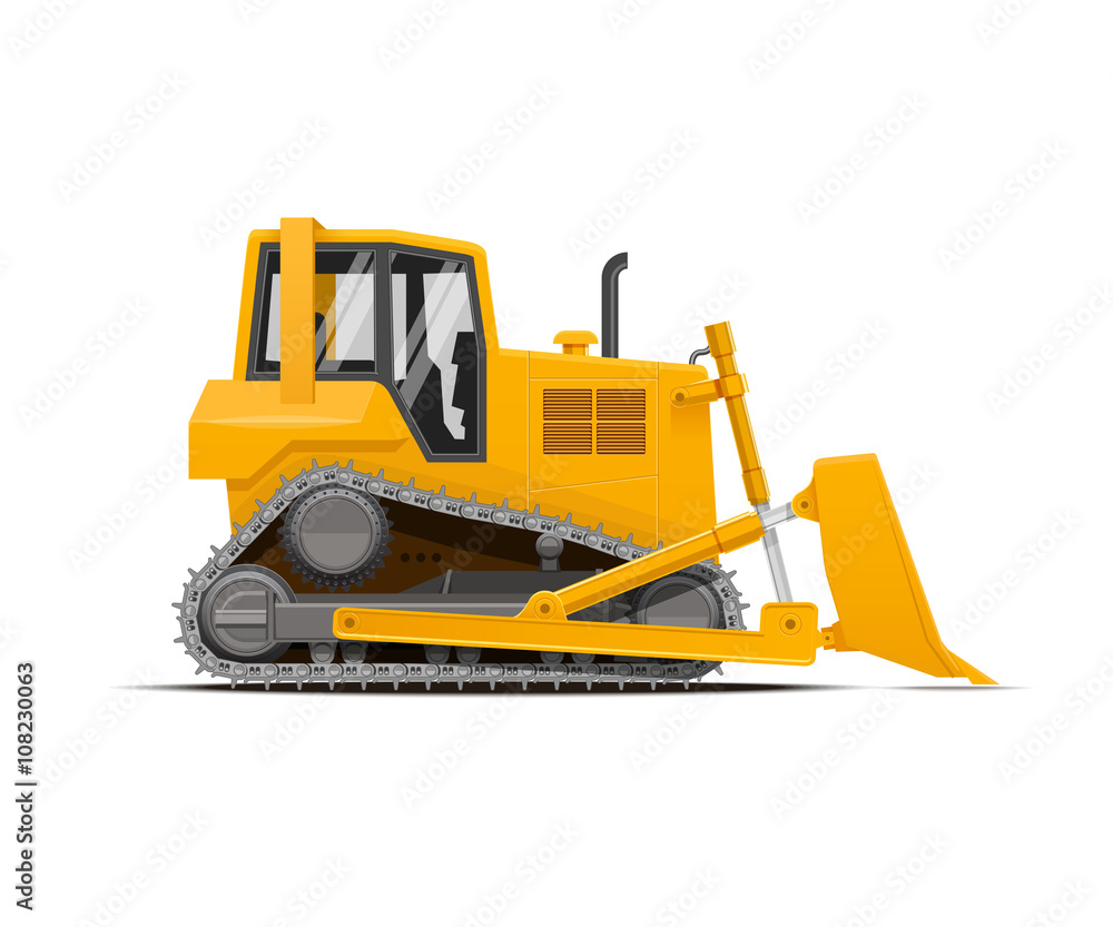 Dozer. High detailed vector illustration. Stock Vector | Adobe Stock