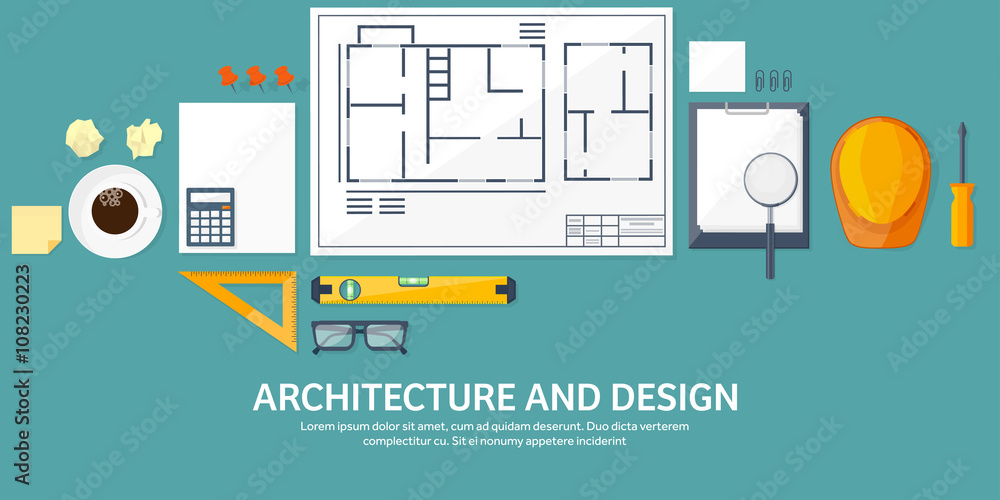 Vector illustration. Engineering and architecture. Drawing ...