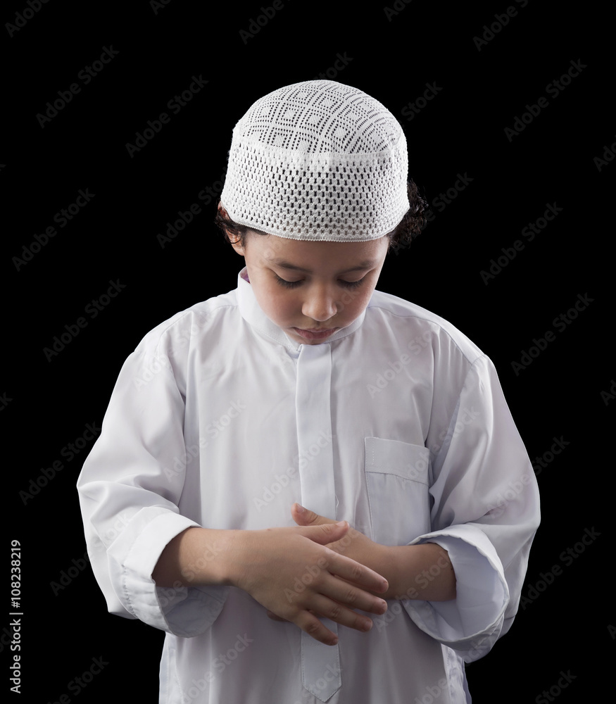 Little Young Muslim Boy Praying Stock Photo | Adobe Stock