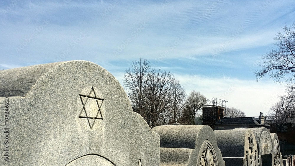 Tombstone with Star of David in Jewish cemetery Stock Photo | Adobe Stock