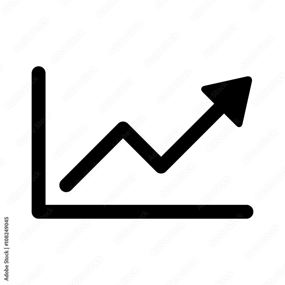 Growth chart / chart graph line art icon for apps and websites Stock ...