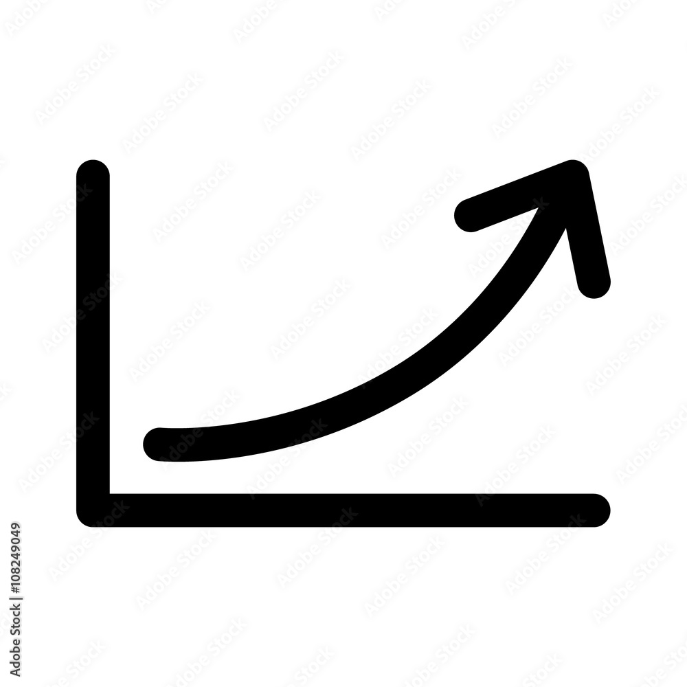 Growth chart / graph curve line art icon for apps and websites Stock ...