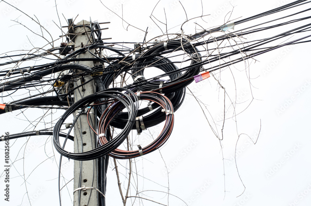 Jumbled Cables Stock Photo | Adobe Stock