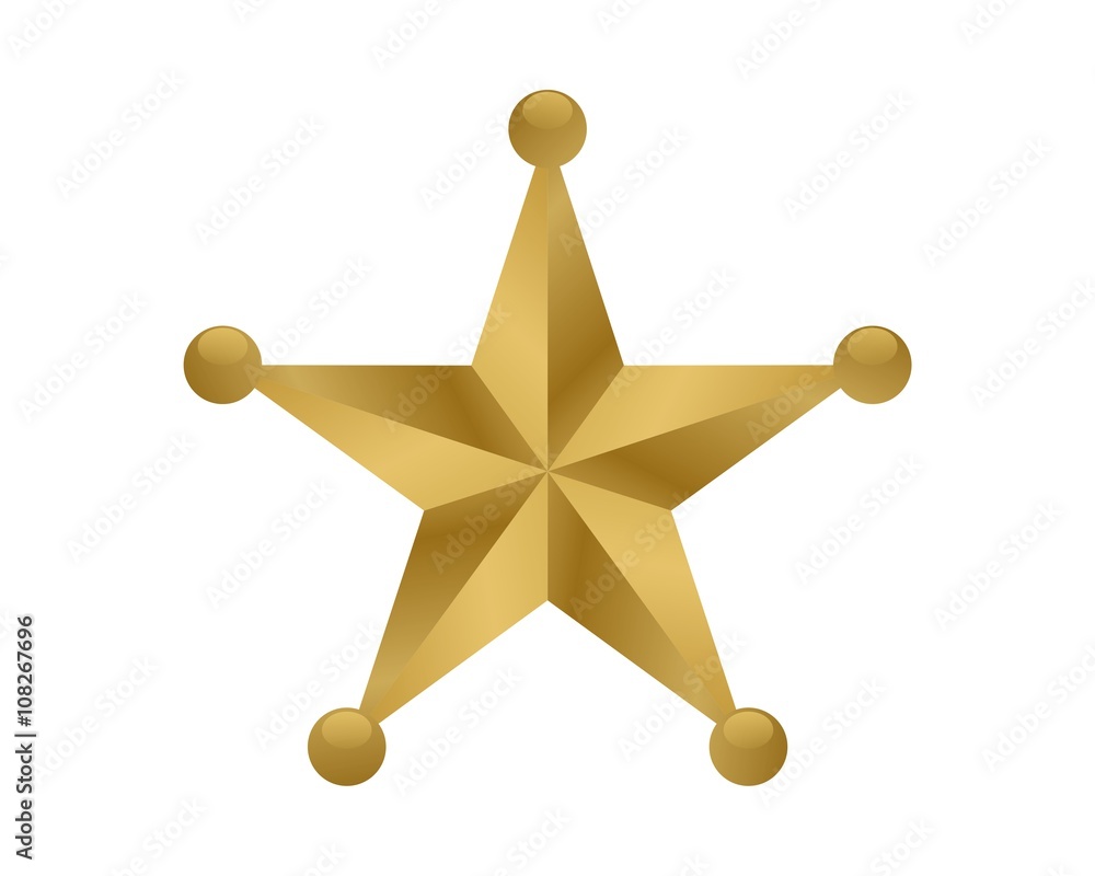 Gold Sheriff Star Stock Vector | Adobe Stock