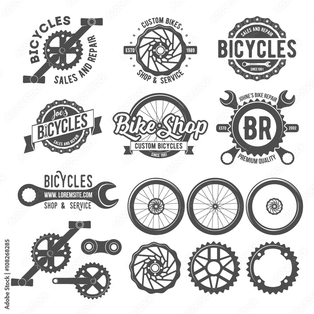 Set of bicycle badges Stock Vector | Adobe Stock