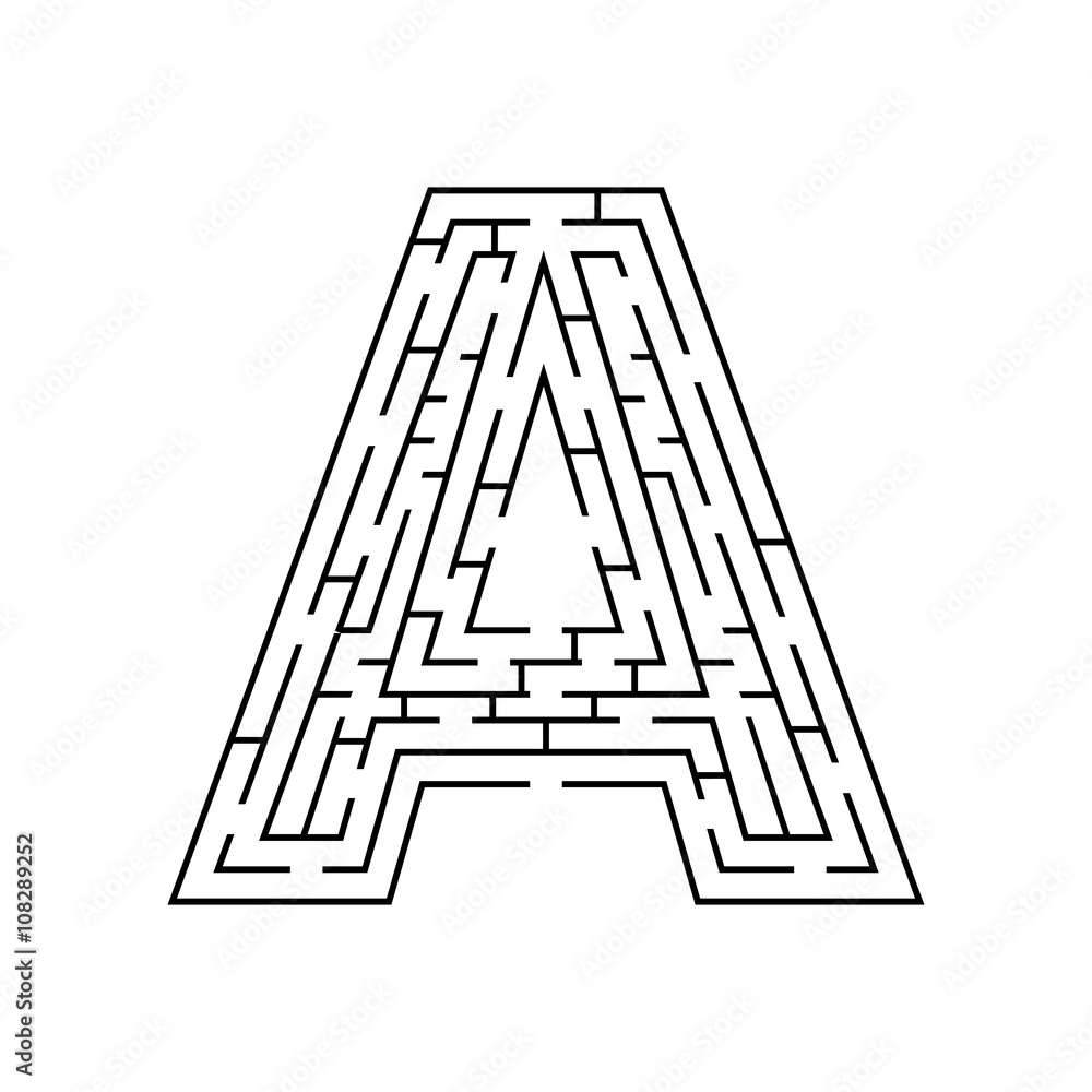 Puzzle game for kids maze letter A Stock Vector | Adobe Stock