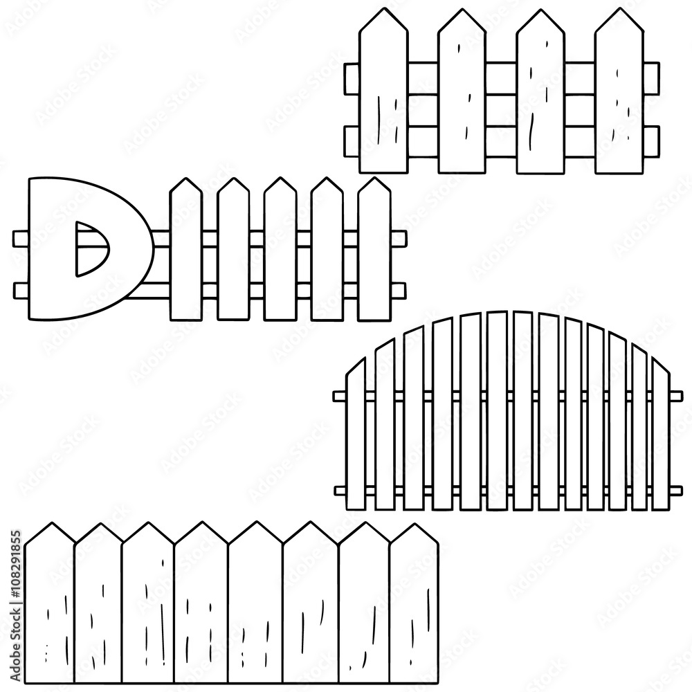 vector set of fence Stock Vector | Adobe Stock