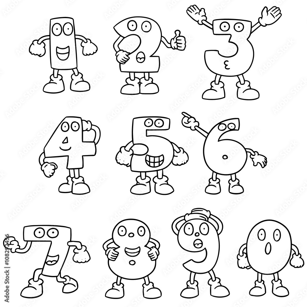 Vector Set Of Number Cartoon Stock Vector Adobe Stock vector-set-of-number-cartoon-stock-vector-adobe-stock
