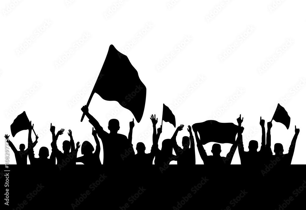 people cheering silhouette Stock Illustration | Adobe Stock