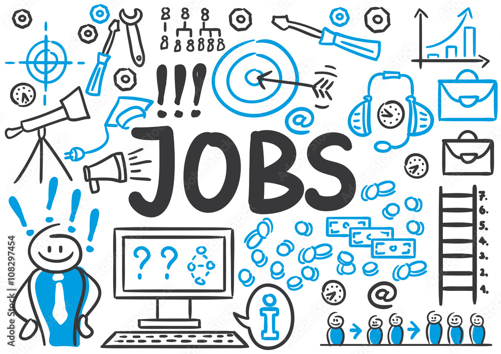 Stick Figure Series Blue Chart / Jobs Stock-Vektorgrafik | Adobe Stock